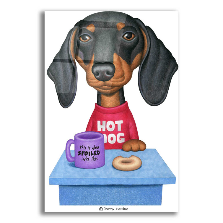 Trinx Black Dachshund Coffee And Donut On Plastic / Acrylic by Danny Gordon Print - Wayfair Canada
